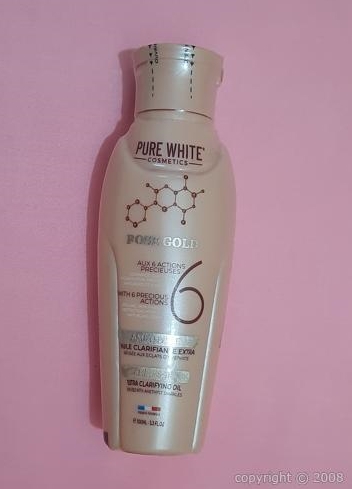 Huile clarifiant minéral PURE WHITE Gold Rose aux 6 actions précieuses ...