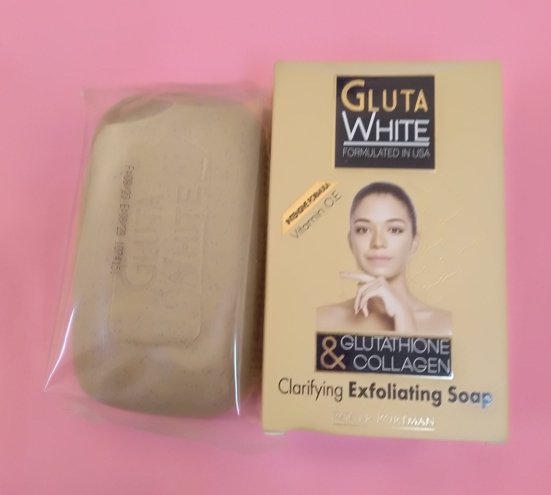 Savon clarifiant gommant GLUTA WHITE au glutathione &collagen à la ...